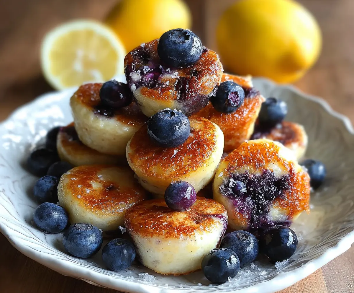 Blueberry Lemon Cottage Cheese Pancake Bites Recipe