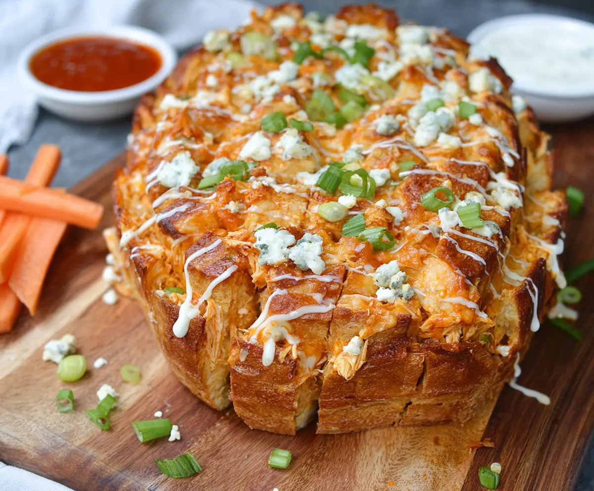 Buffalo Chicken Pull Apart Bread Recipe | Easy & Delicious
