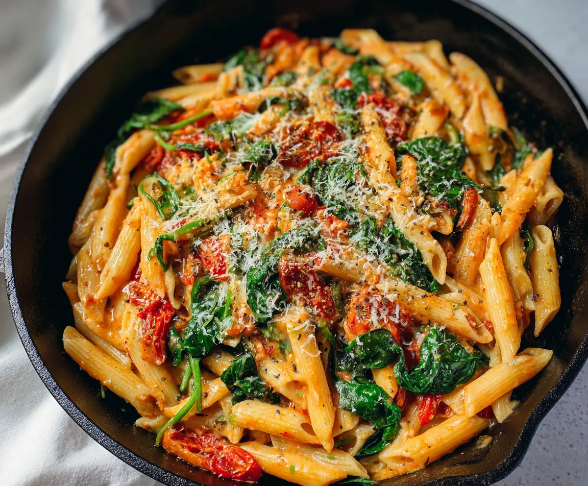 Delicious Tomato Spinach Pasta Recipe | Easy & Healthy